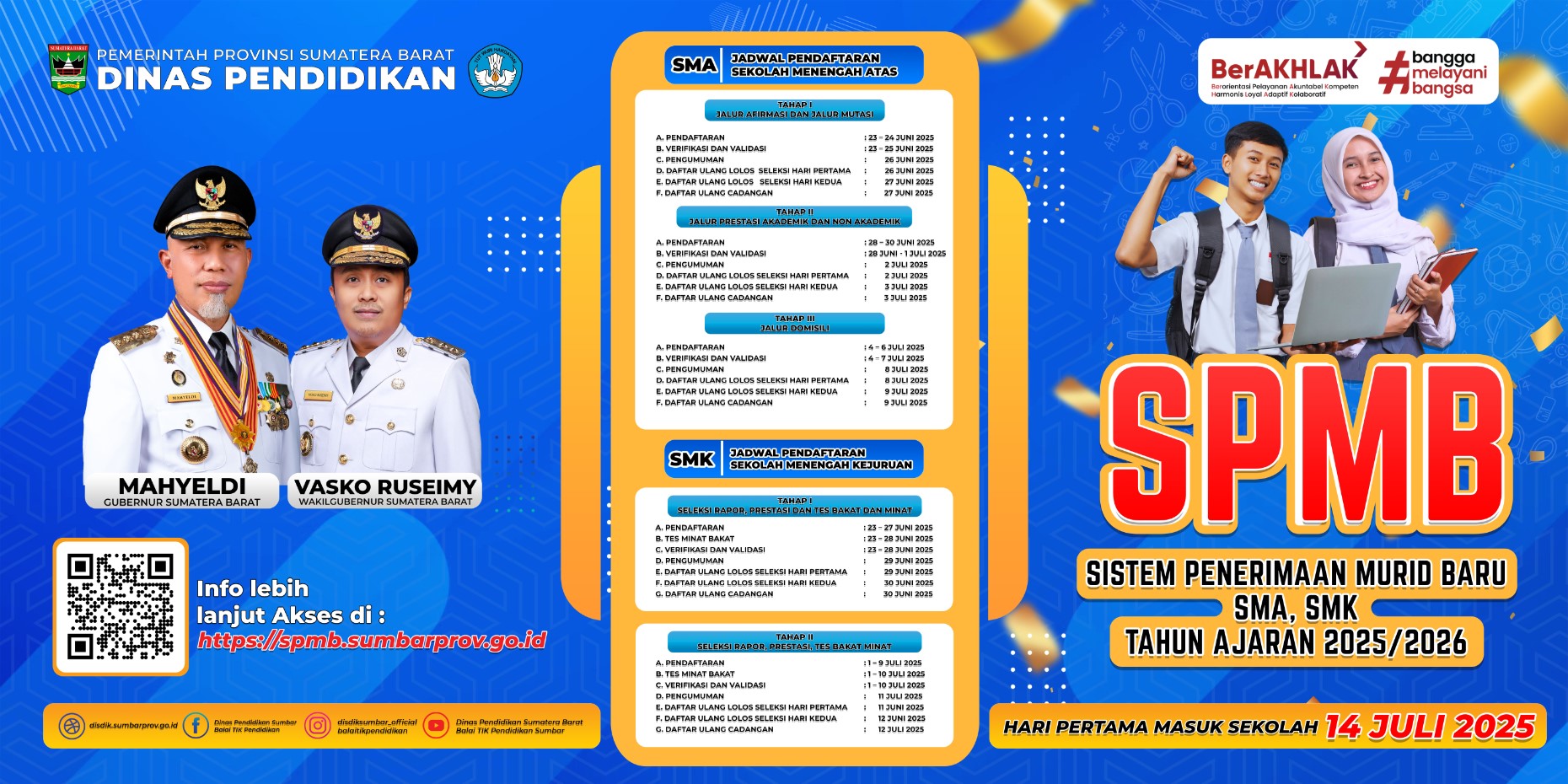 SISTEM PENERIMAAN MURID BARU (SPMB) SMA, SMK TAHUN AJARAN 2025/2026 – Dinas Pendidikan Sumatera ...